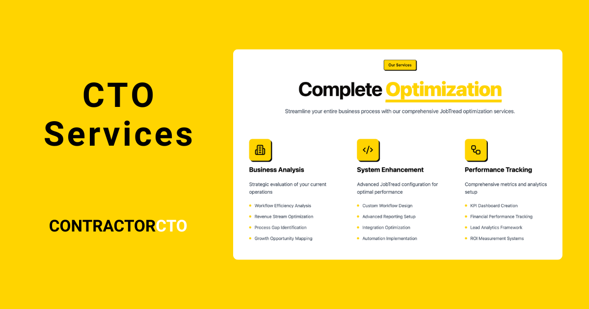 CTO Consulting Services - ContractorCTO | ContractorCTO - JobTread Automation Platform